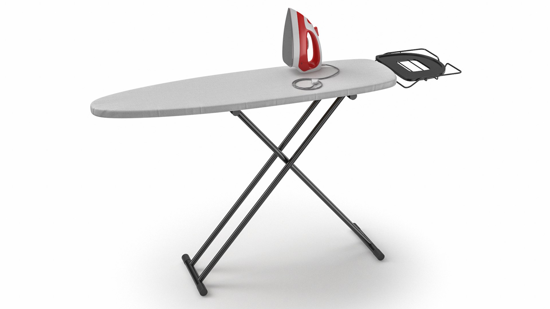 3D Model Clothes Iron On Ironing Board 02 - TurboSquid 2020451