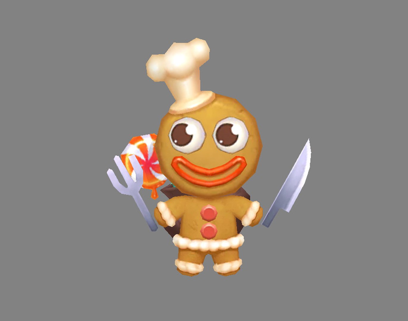 3D Cartoon Gingerbread Man chef - A fairy tale - TurboSquid 1724611