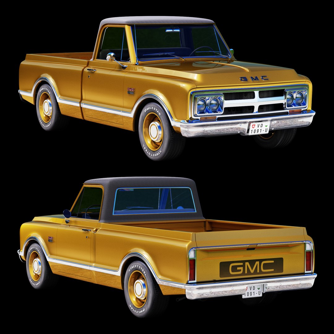 3D Model GMC 1500 1968 - TurboSquid 2128637