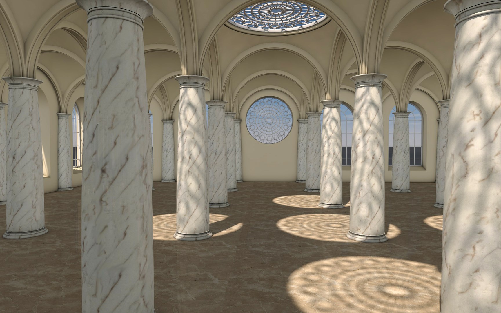 Hall columns 3D - TurboSquid 1220664