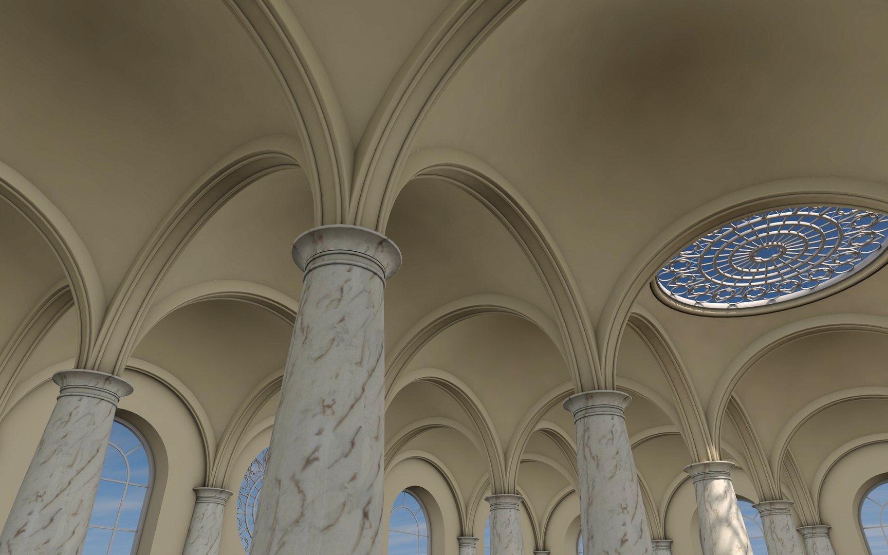 Hall columns 3D - TurboSquid 1220664