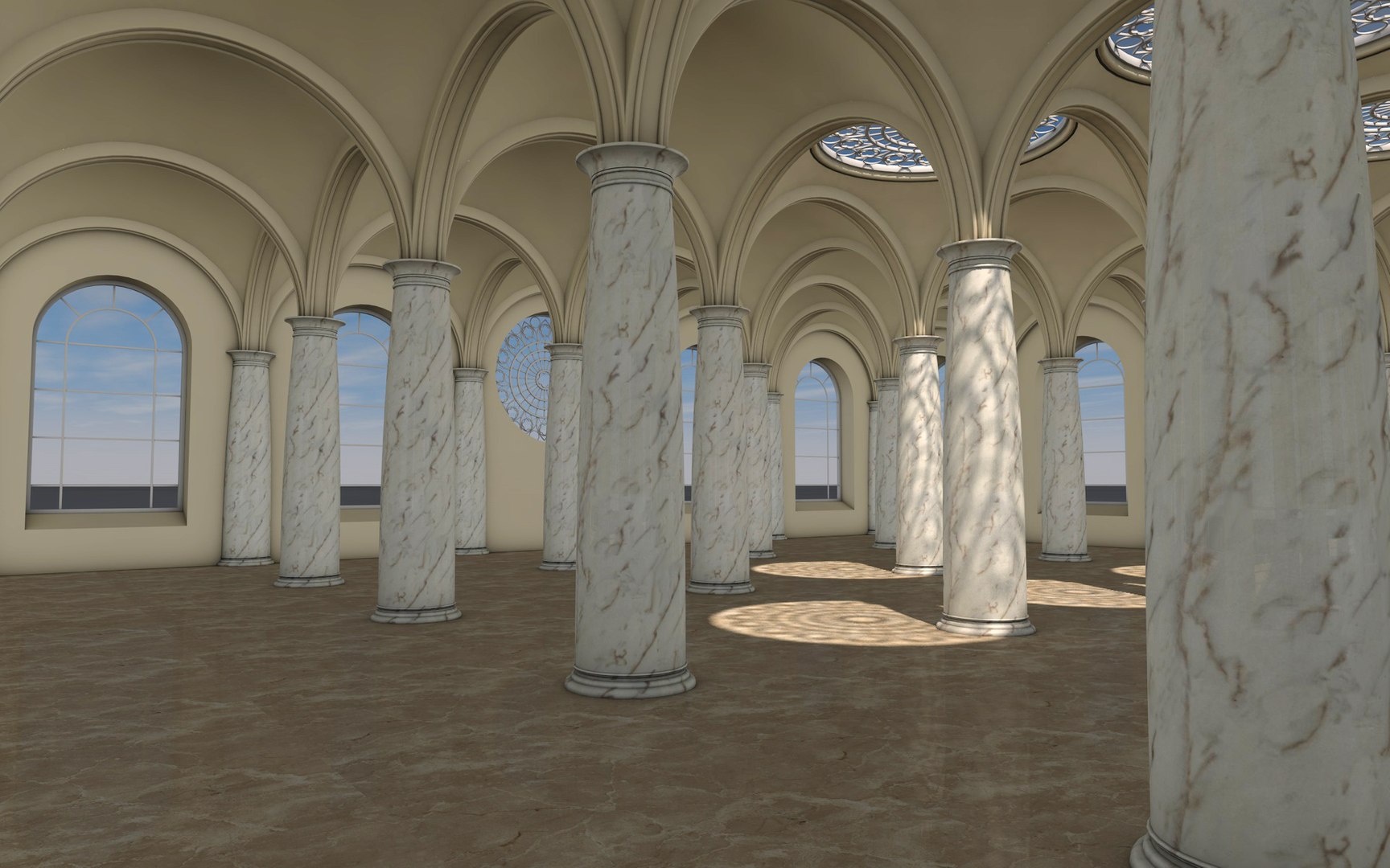 Hall columns 3D - TurboSquid 1220664
