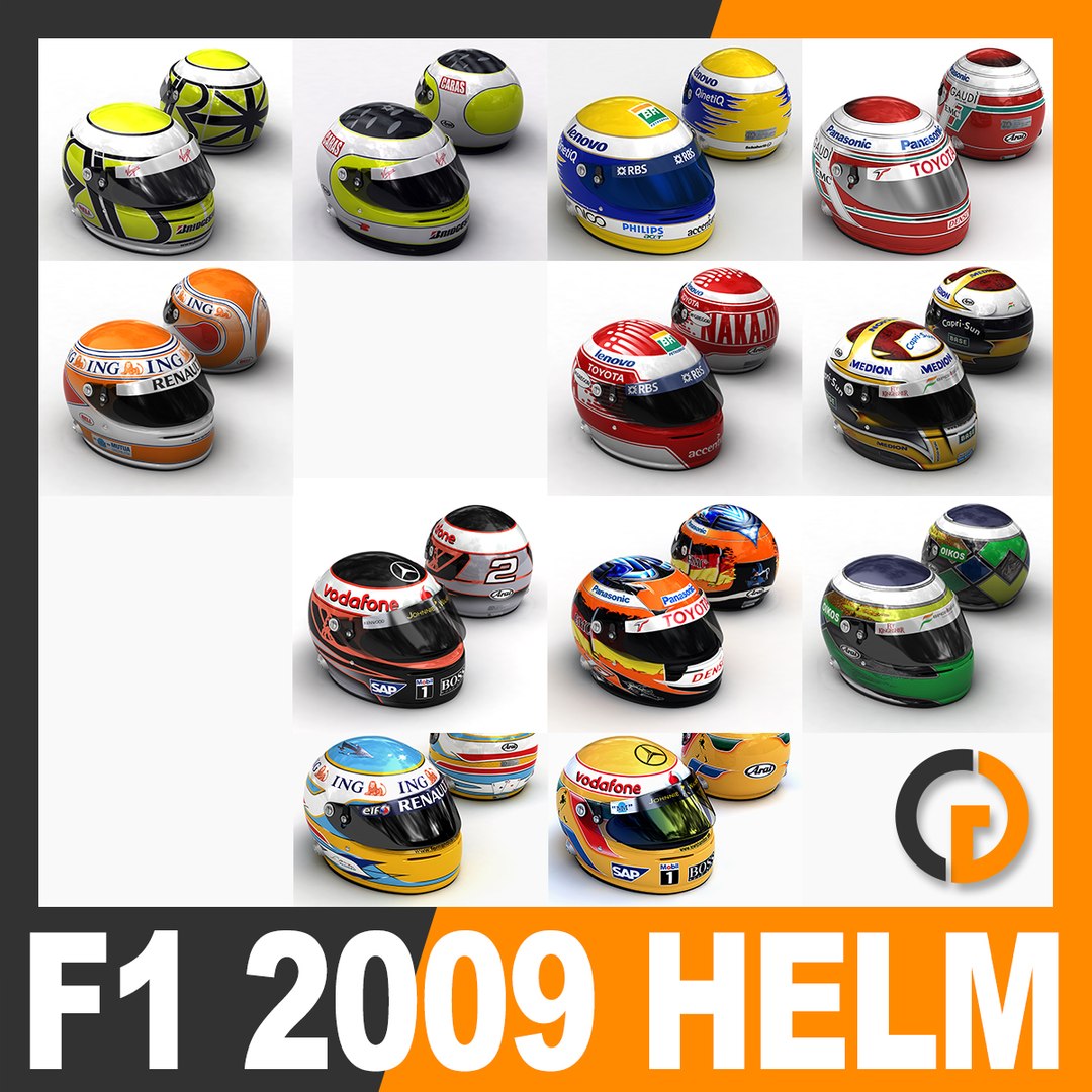 3D F1 Helmets - TurboSquid 1694813