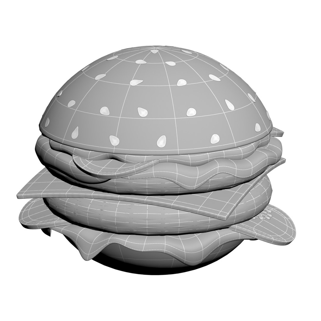 3D Model Cartoon Hamburger - TurboSquid 1327773