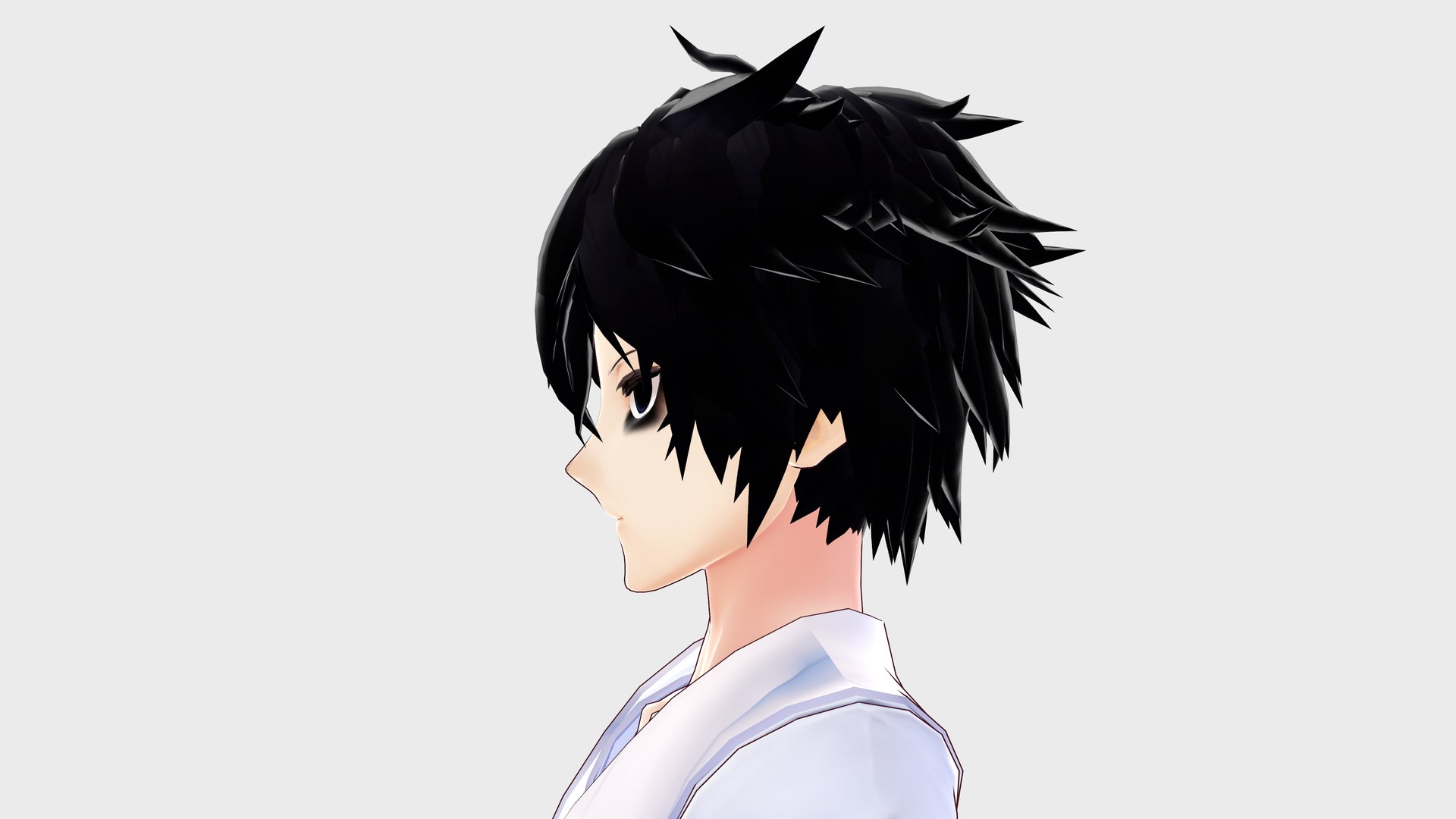 L 3D MODEL DEATH NOTE CHARACTER ANIME FANTASY T-POSE SHAPE KEYS Low ...