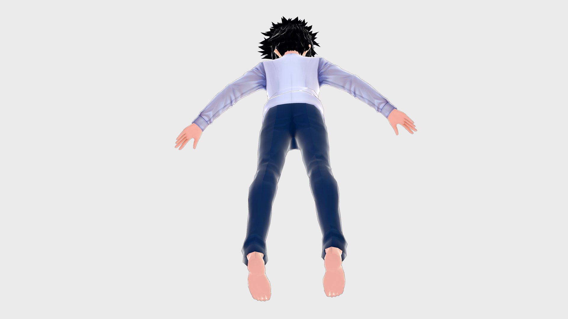 L 3D MODEL DEATH NOTE CHARACTER ANIME FANTASY T-POSE SHAPE KEYS Low ...