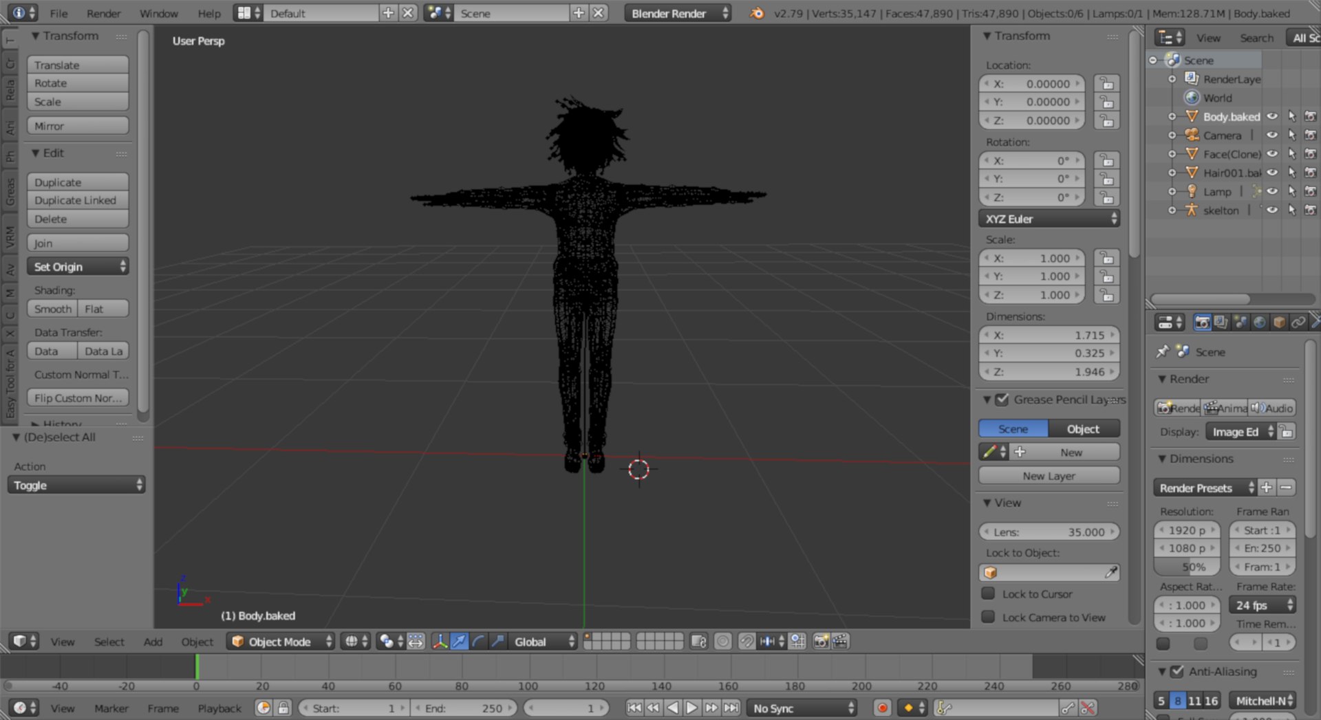 L 3D MODEL DEATH NOTE CHARACTER ANIME FANTASY T-POSE SHAPE KEYS Low ...