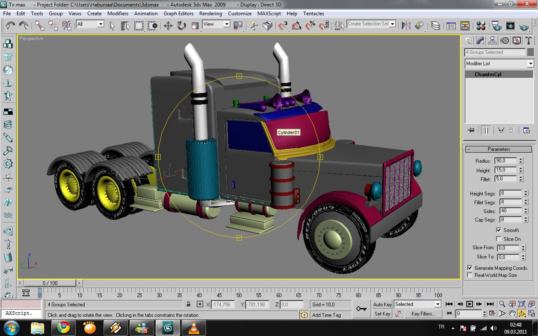 3d Long Vehicle Tir Model