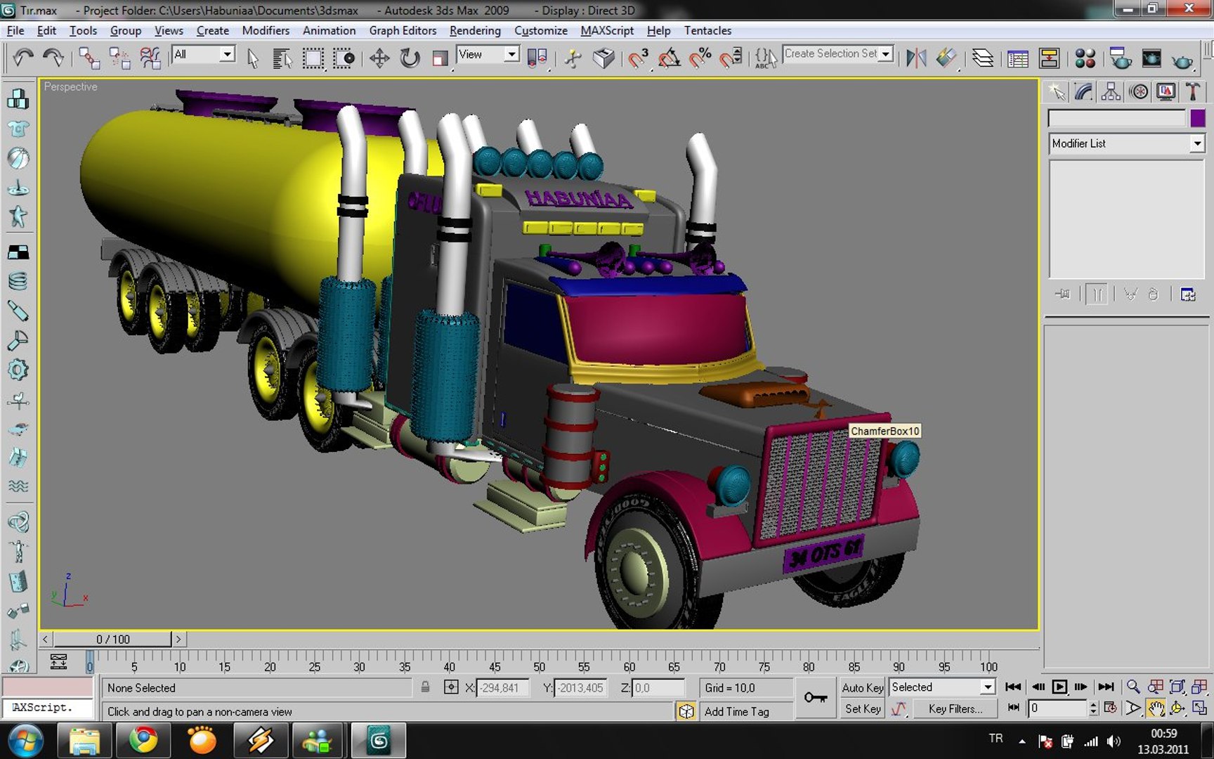 3d Long Vehicle Tir Model