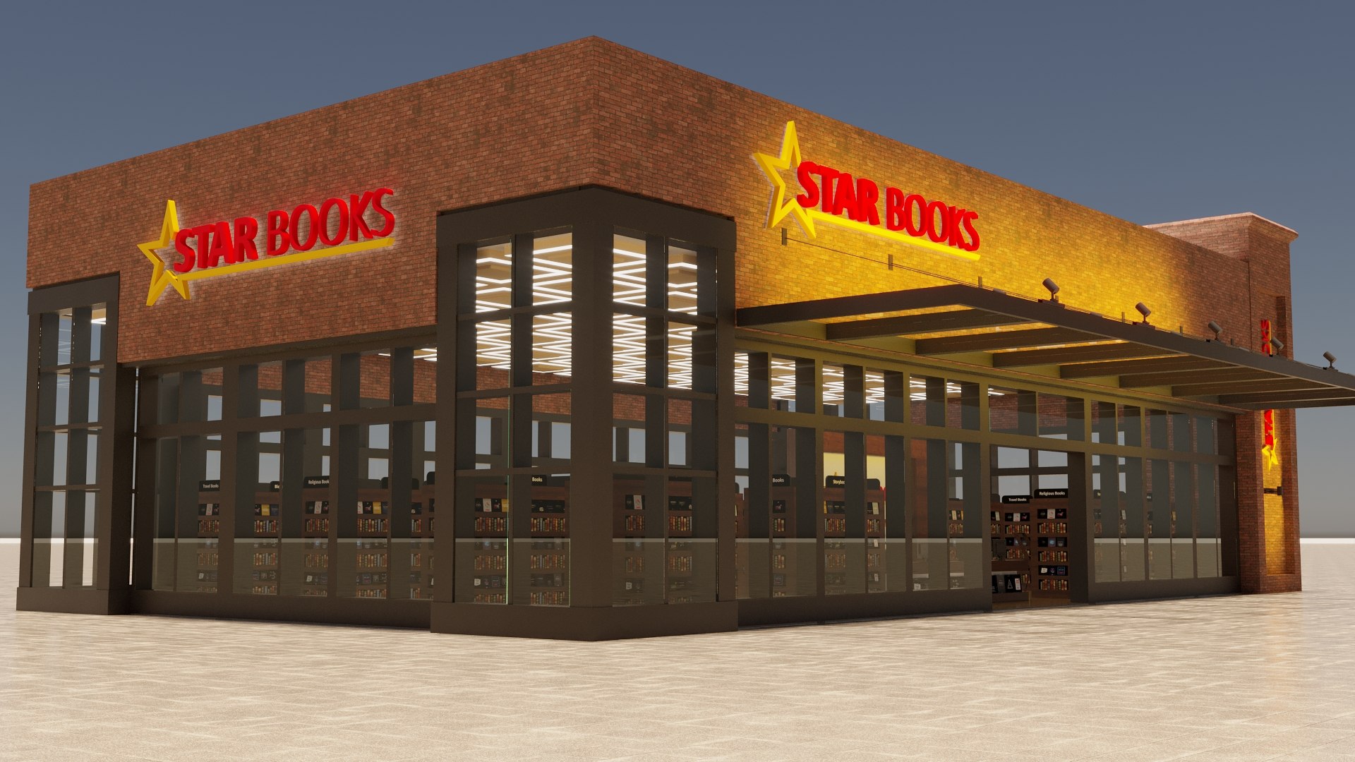 3D Star Books Library Store - TurboSquid 1901147