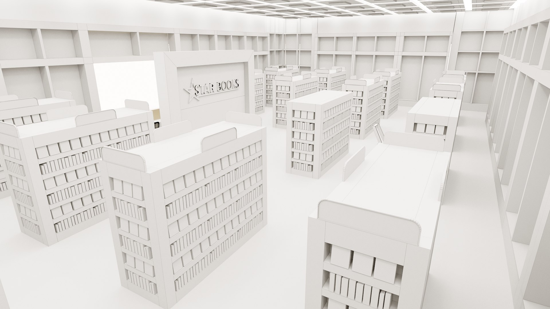 3D Star Books Library Store - TurboSquid 1901147