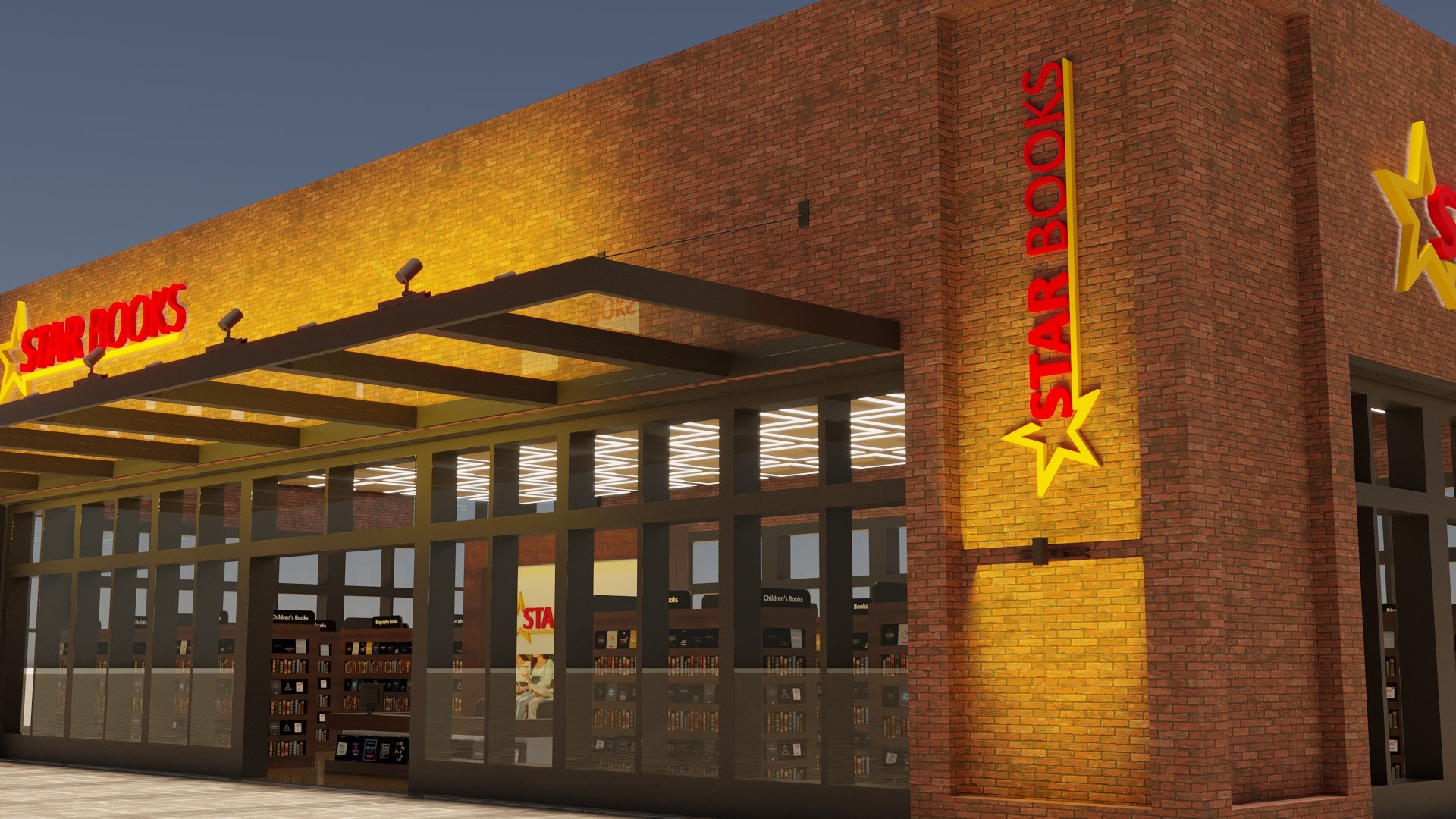 3D Star Books Library Store - TurboSquid 1901147