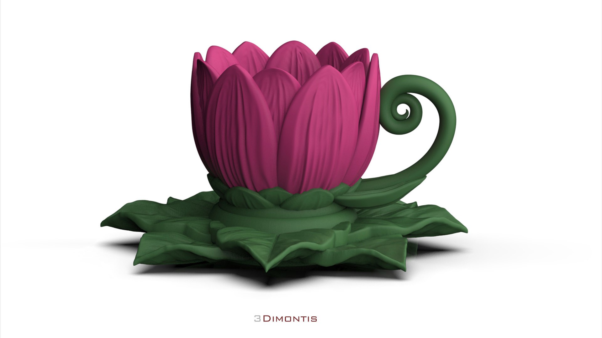3D Model Cup Flower - TurboSquid 2409332
