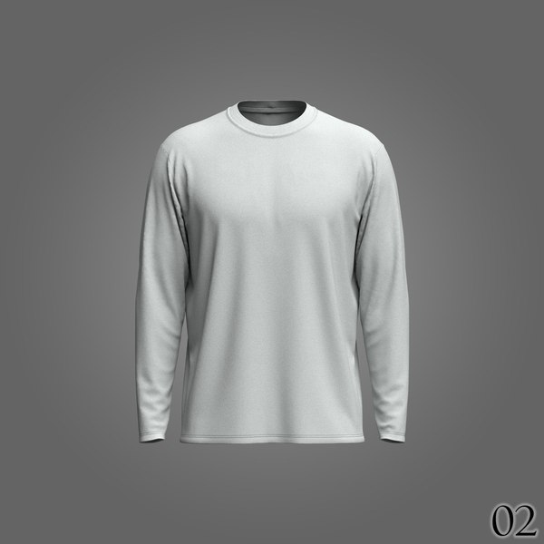 modelo 3d Camiseta de manga completa para hombre modelo 3d modelo 3d ...