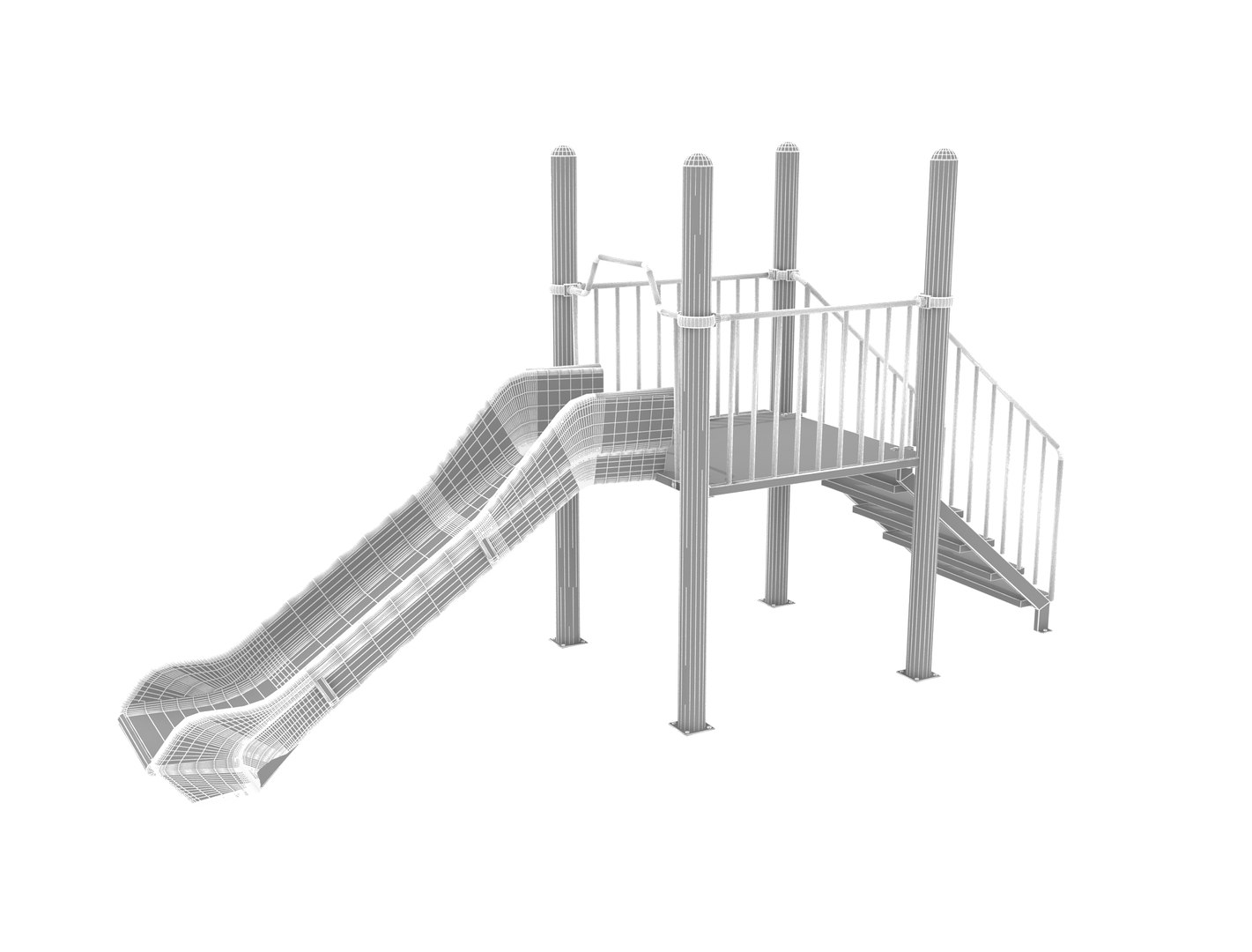 3D Metal Playground Slide Model - TurboSquid 1554113