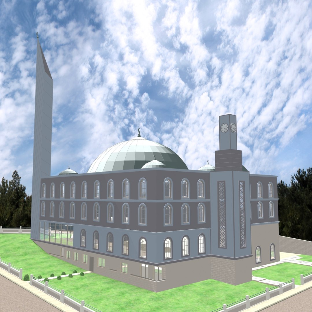 3D Modern Mosque Building - TurboSquid 1202296