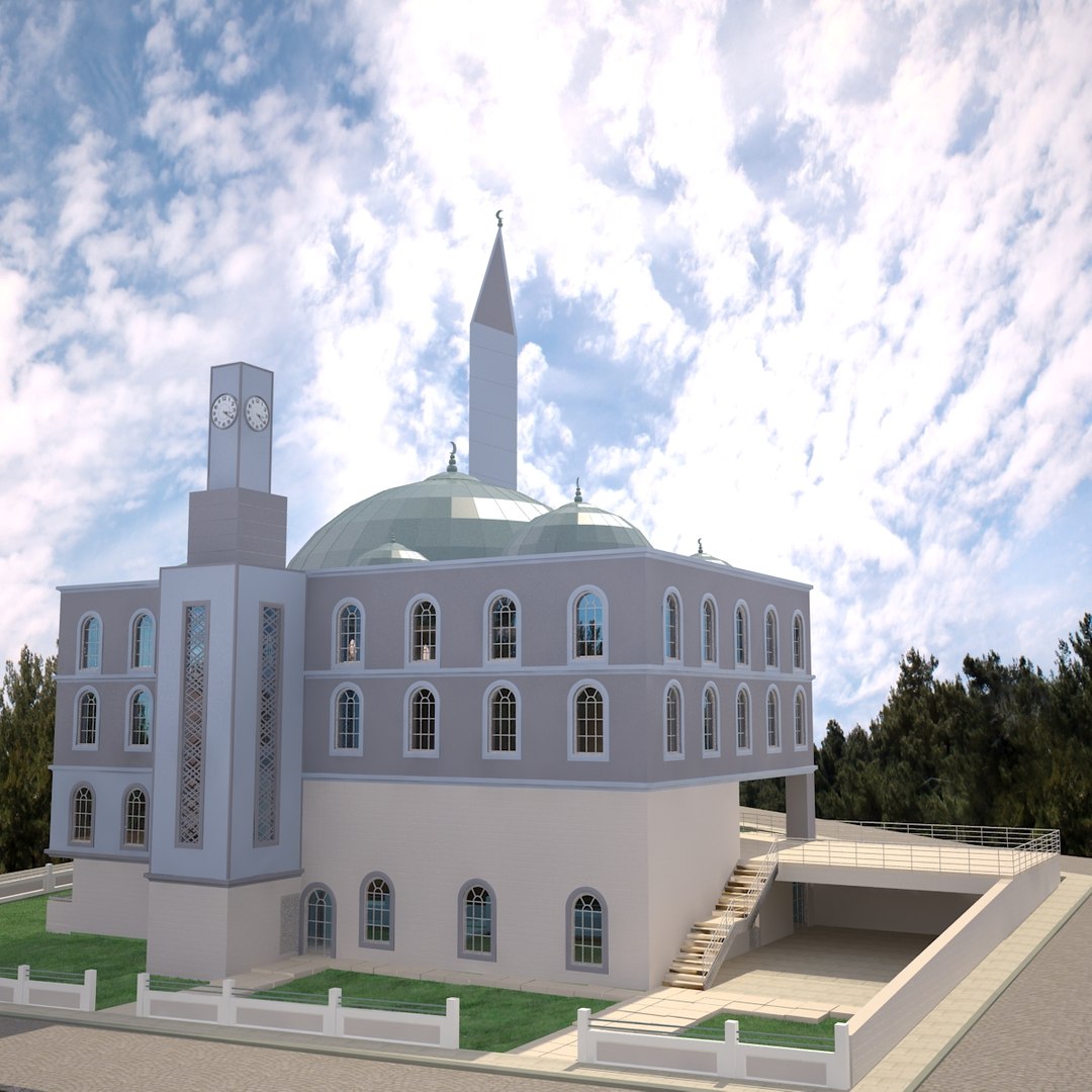 3D Modern Mosque Building - TurboSquid 1202296