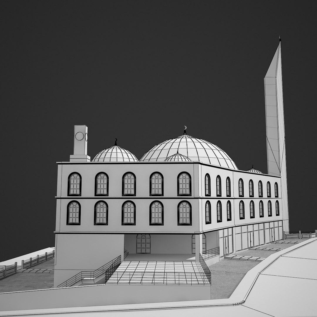 3D Modern Mosque Building - TurboSquid 1202296