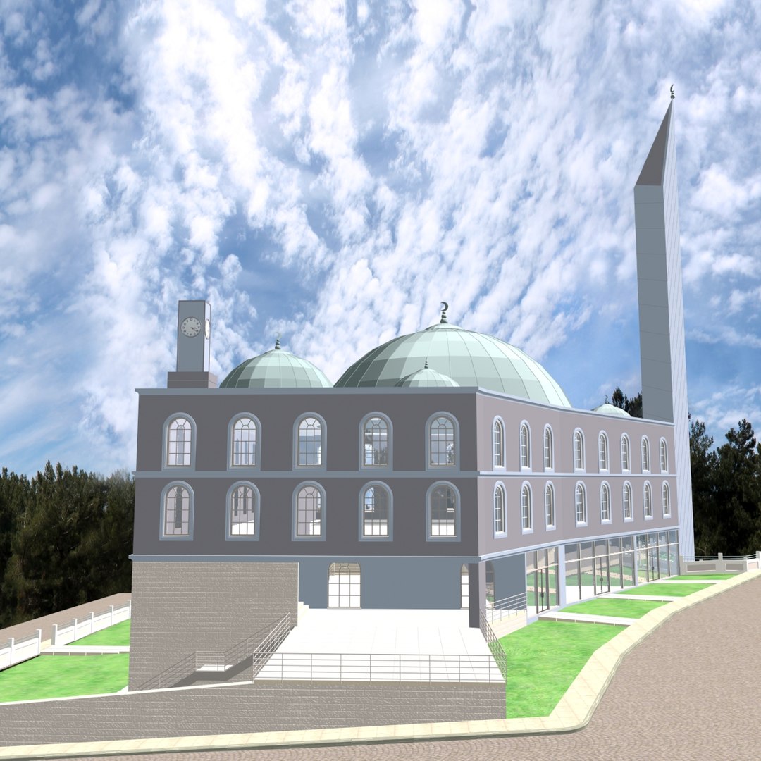 3D Modern Mosque Building - TurboSquid 1202296