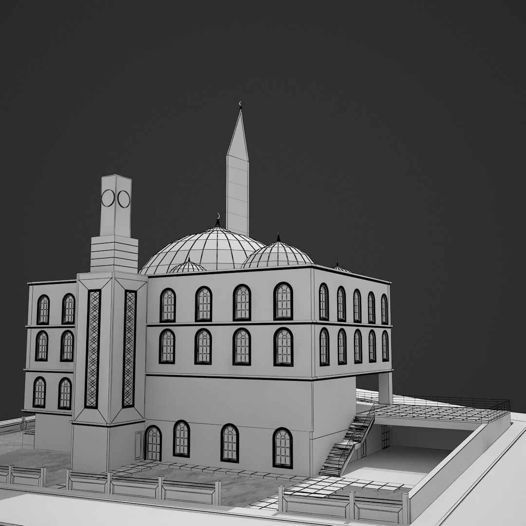 3D Modern Mosque Building - TurboSquid 1202296