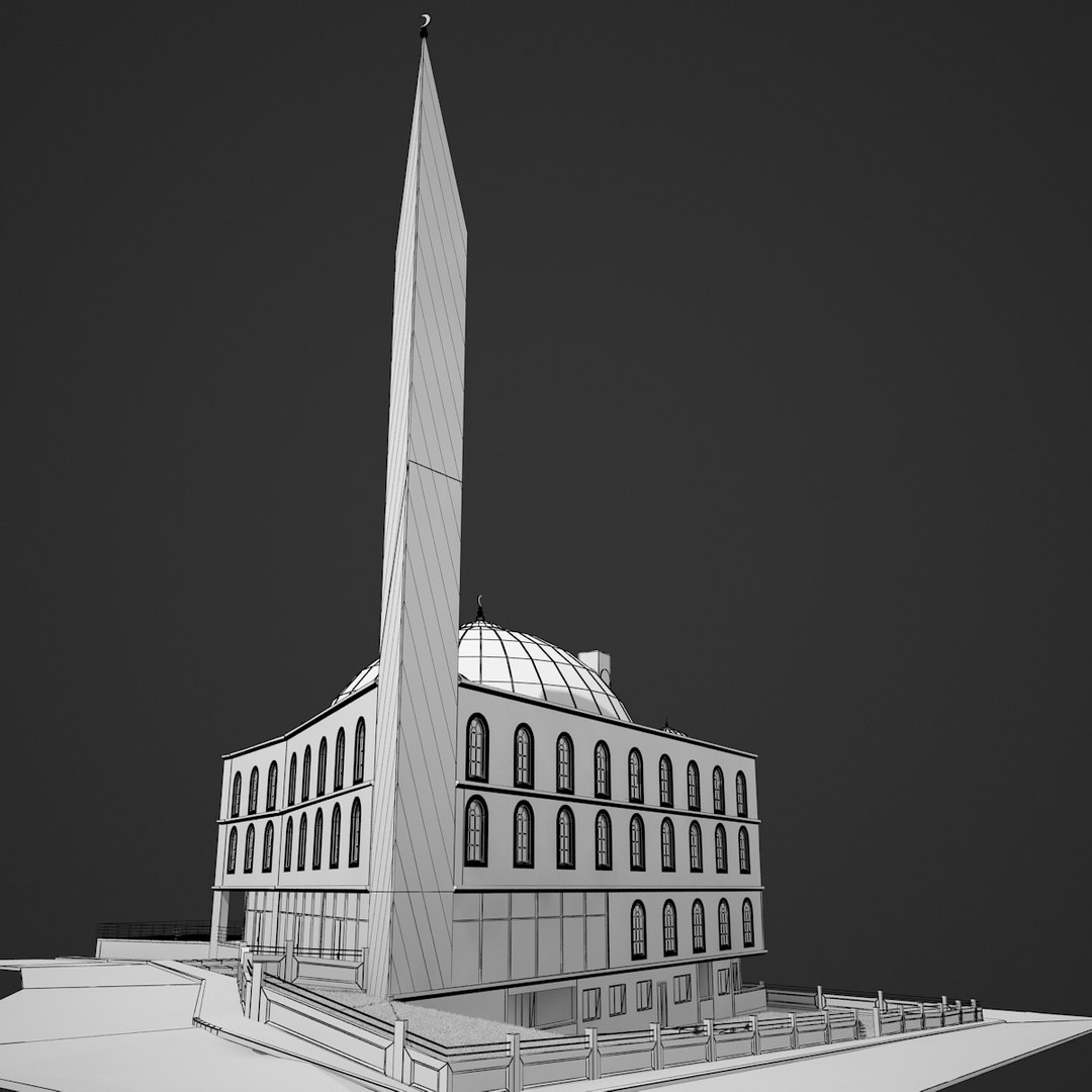 3D Modern Mosque Building - TurboSquid 1202296