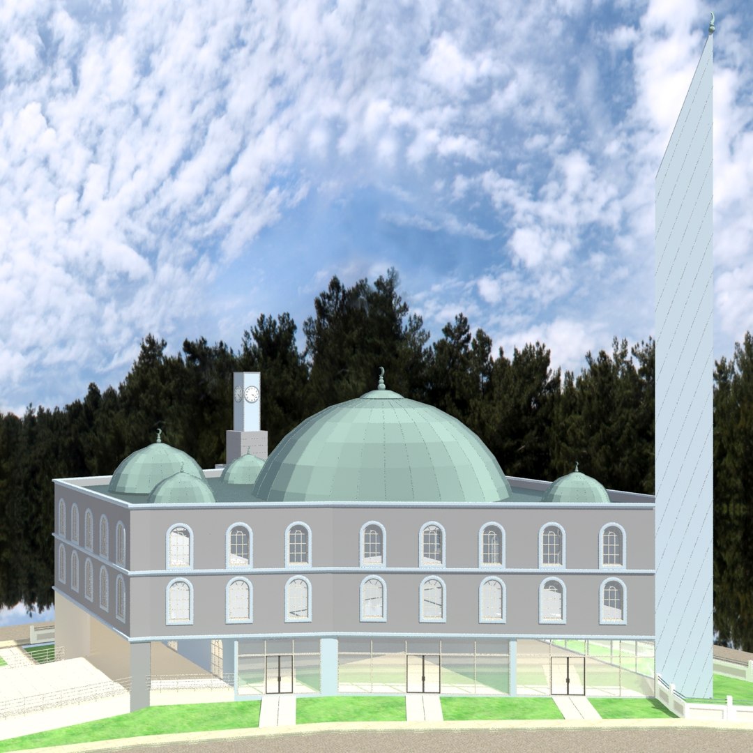 3D Modern Mosque Building - TurboSquid 1202296