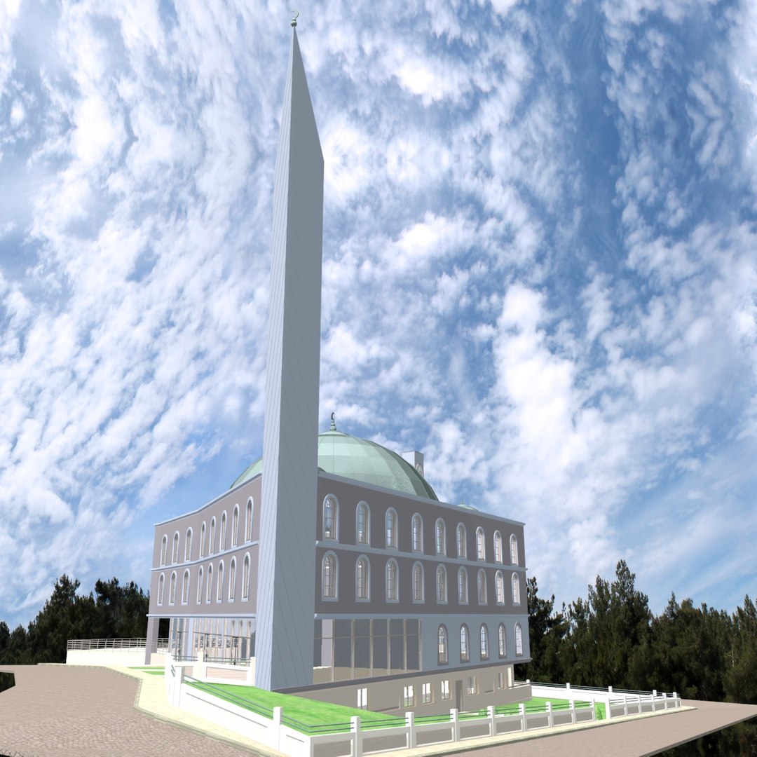 3D Modern Mosque Building - TurboSquid 1202296