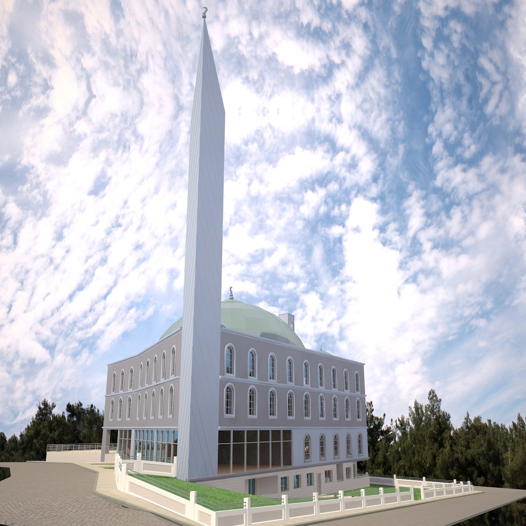 3D Modern Mosque Building - TurboSquid 1202296