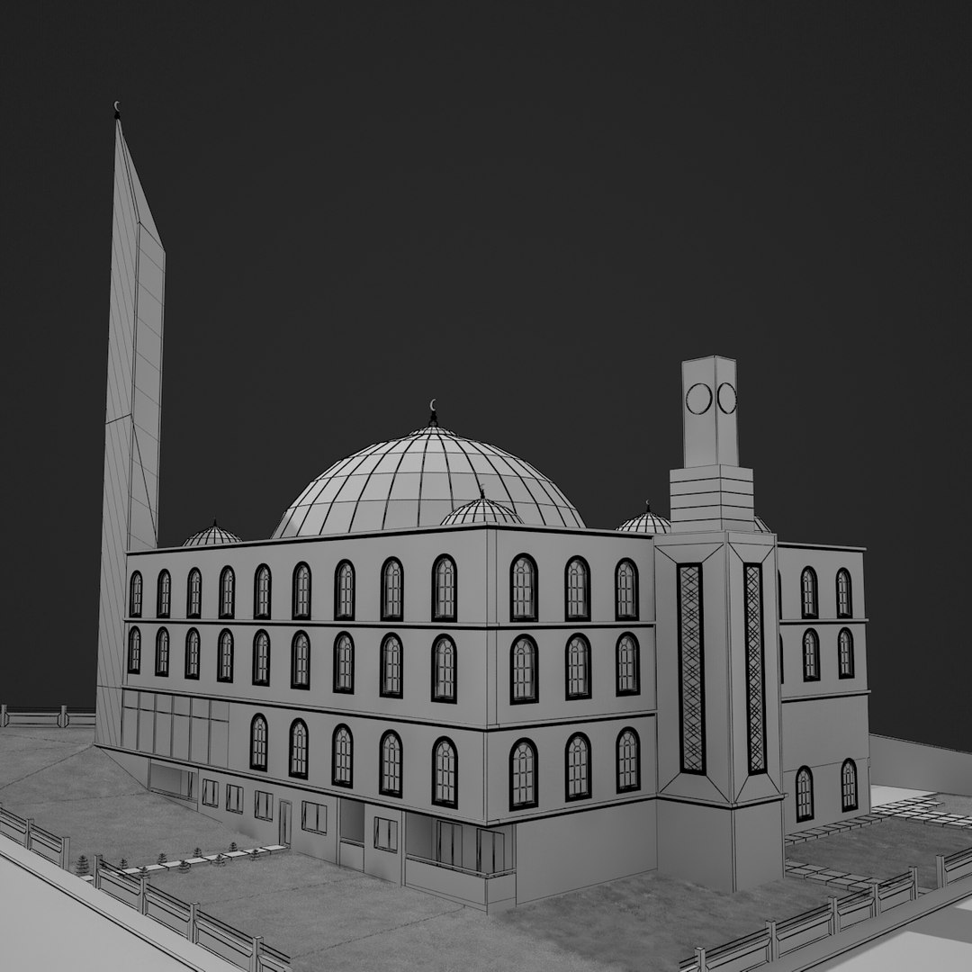 3D Modern Mosque Building - TurboSquid 1202296