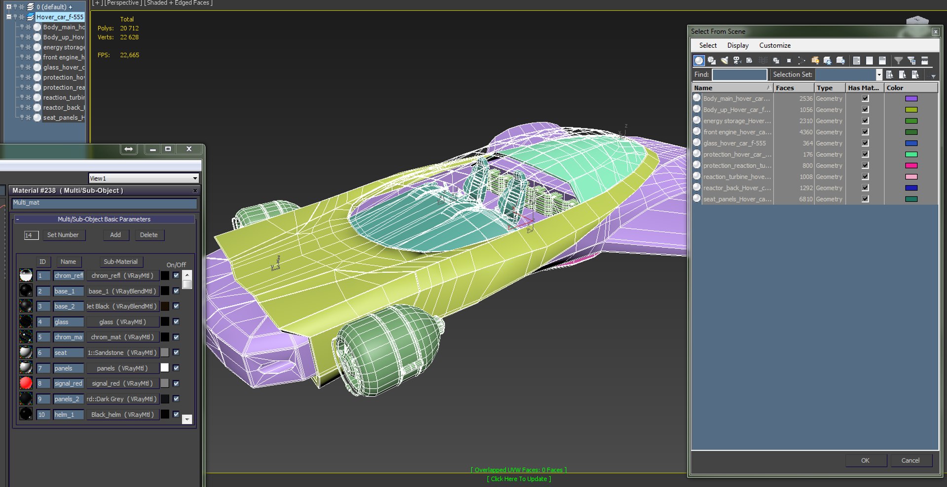 3d model futuristic hover car design