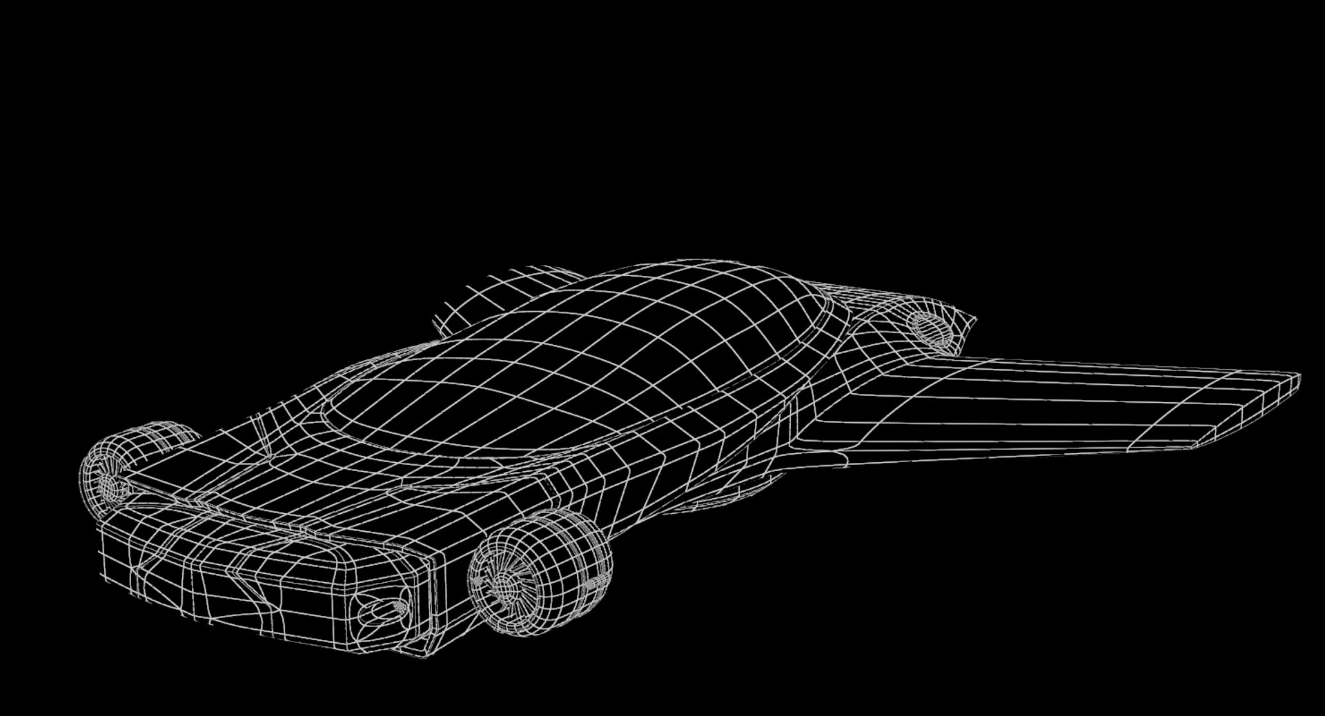 3d model futuristic hover car design