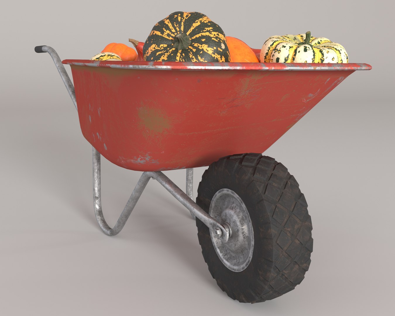 Wheelbarrow With Pumpkins 3D Model - TurboSquid 1955303