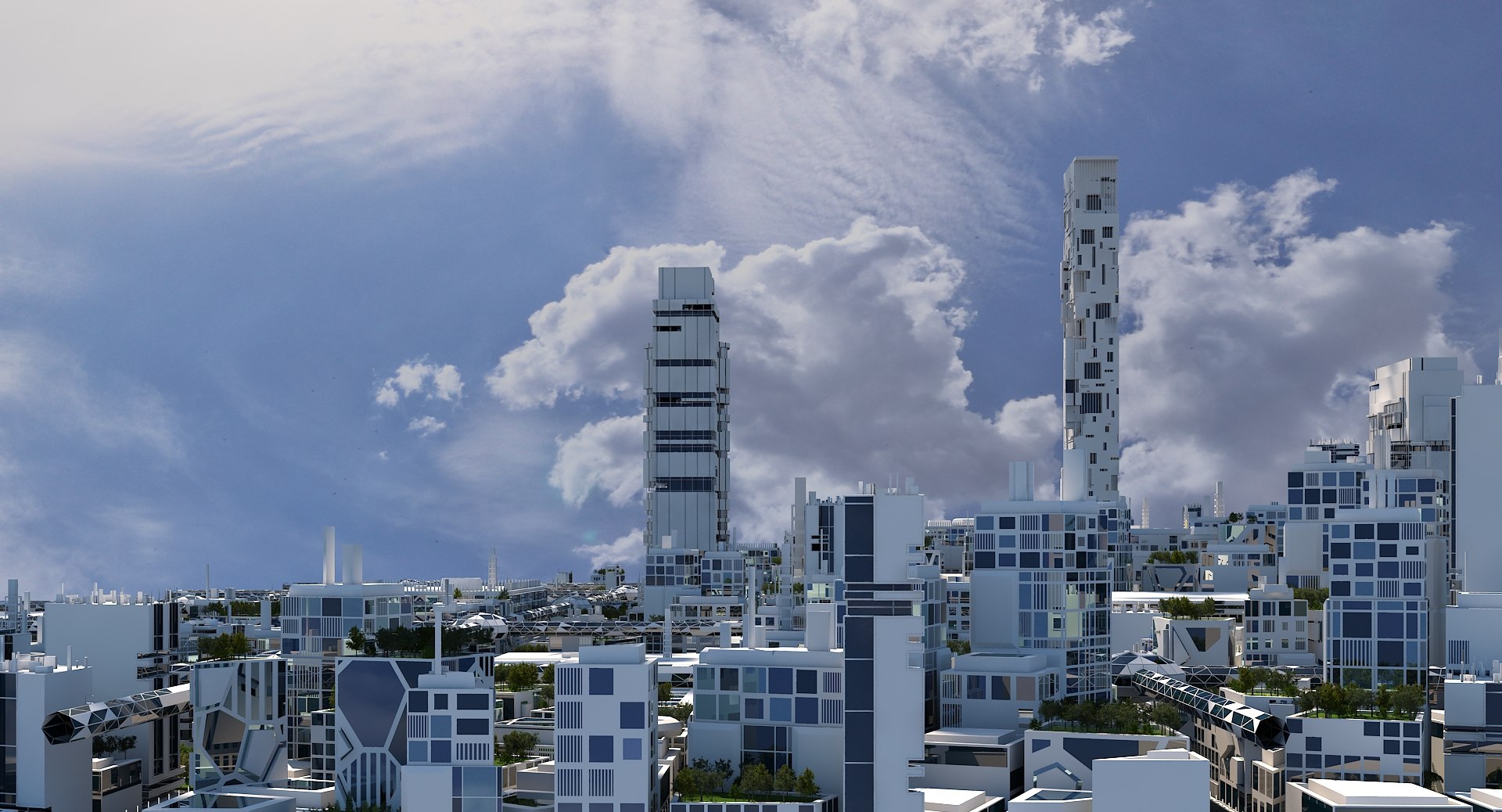 3D model futuristic cityscape - TurboSquid 1524013