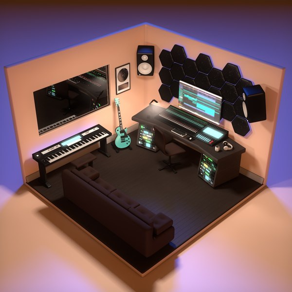 3D Music Recording Studio - TurboSquid 2015958
