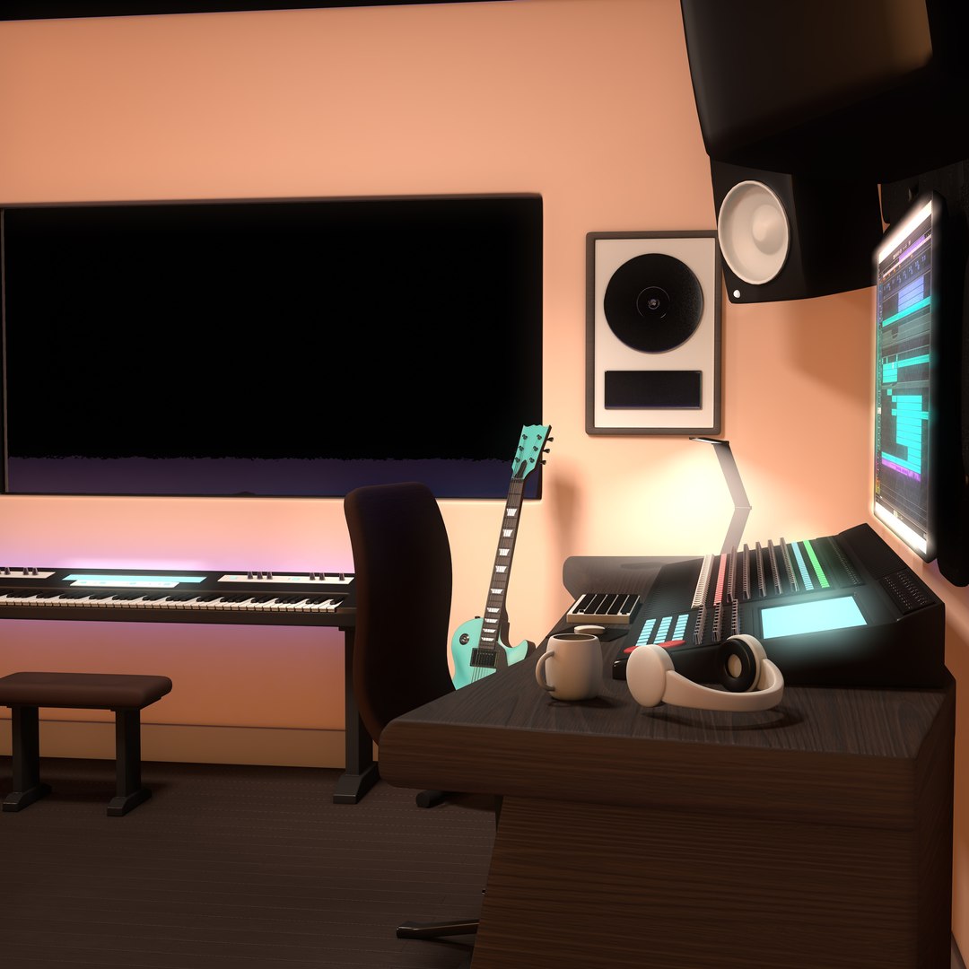 3D Music Recording Studio - TurboSquid 2015958