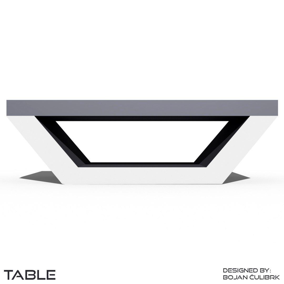 Futuristic Table Set 3d Obj