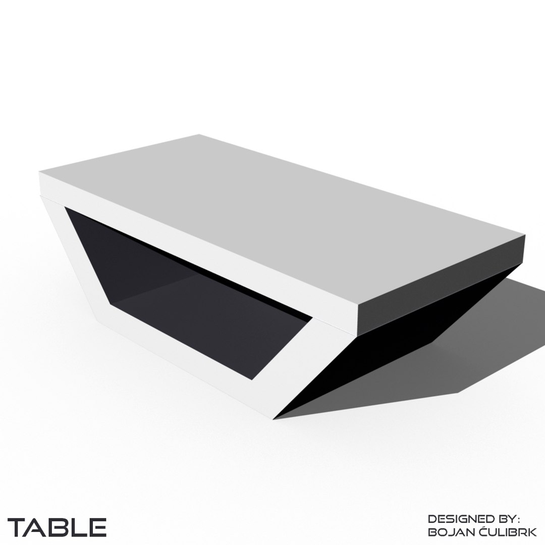 Futuristic Table Set 3d Obj