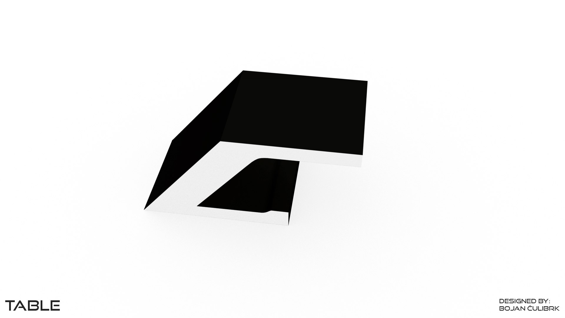 Futuristic Table Set 3d Obj