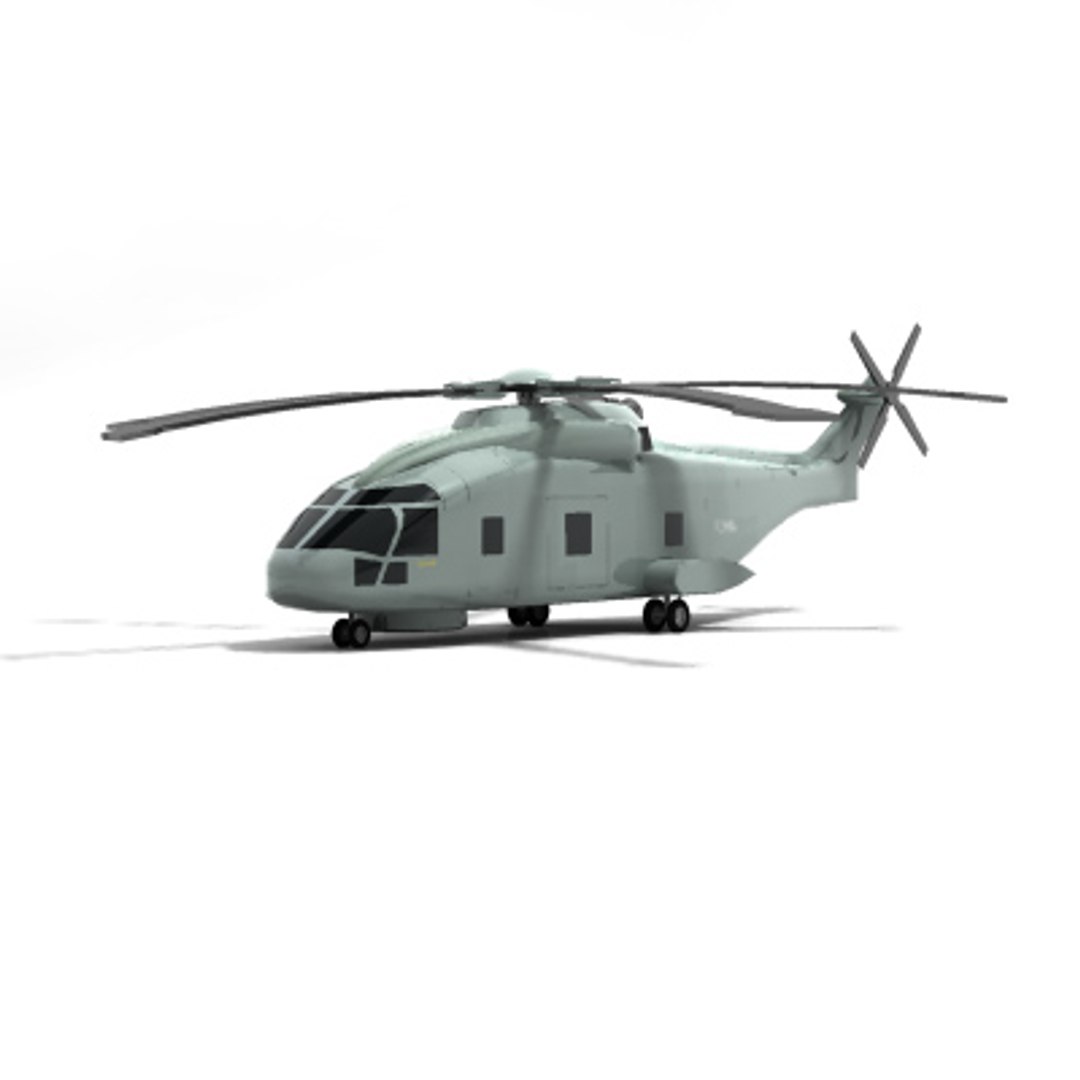 3d Eh101 Merlin Helicopter Model