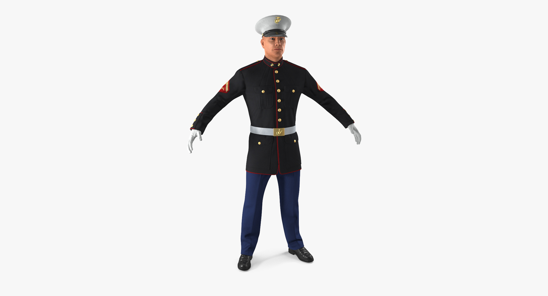 3D Marine Corps Soldier Parade Model - TurboSquid 1178418