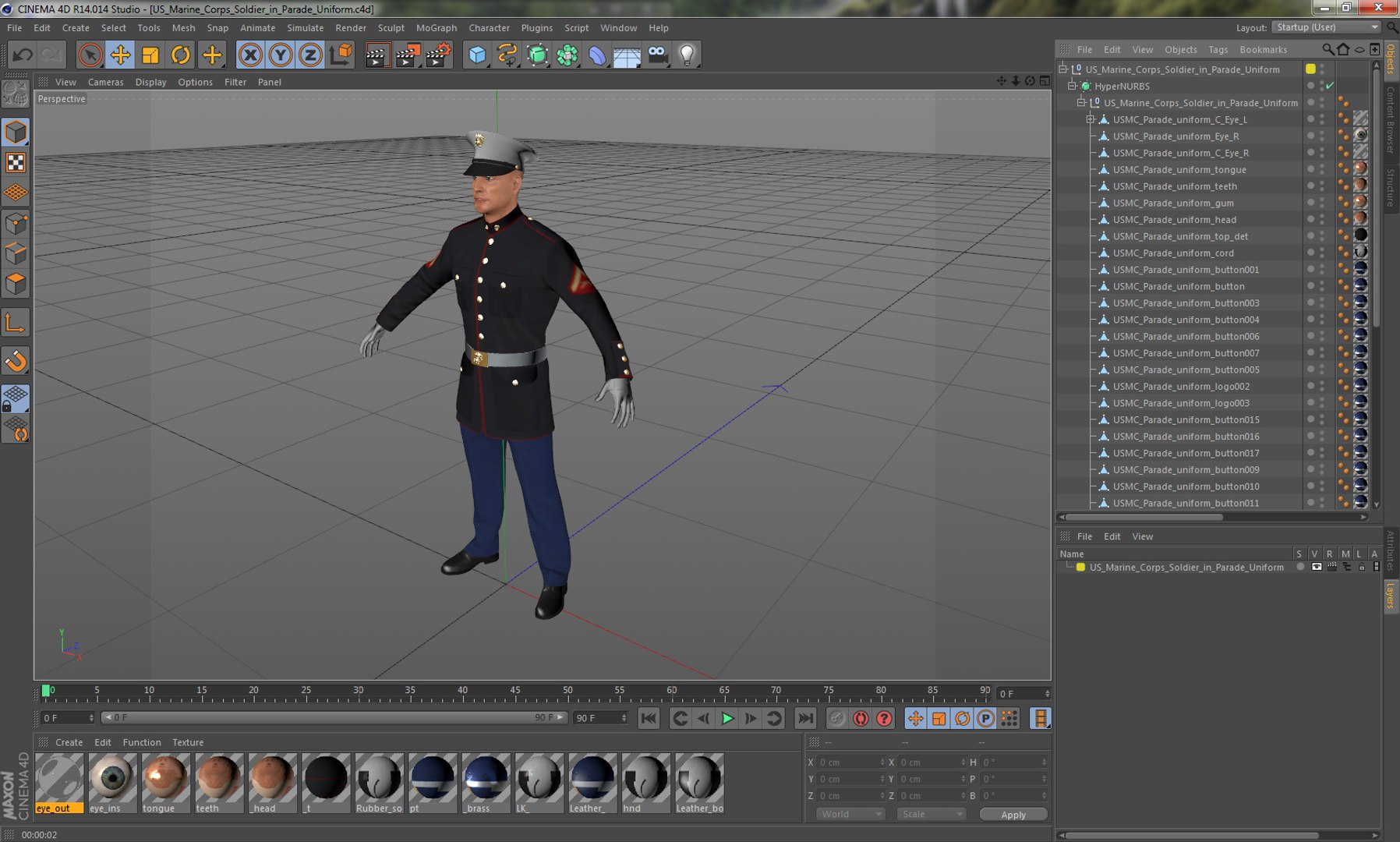 3D Marine Corps Soldier Parade Model - TurboSquid 1178418