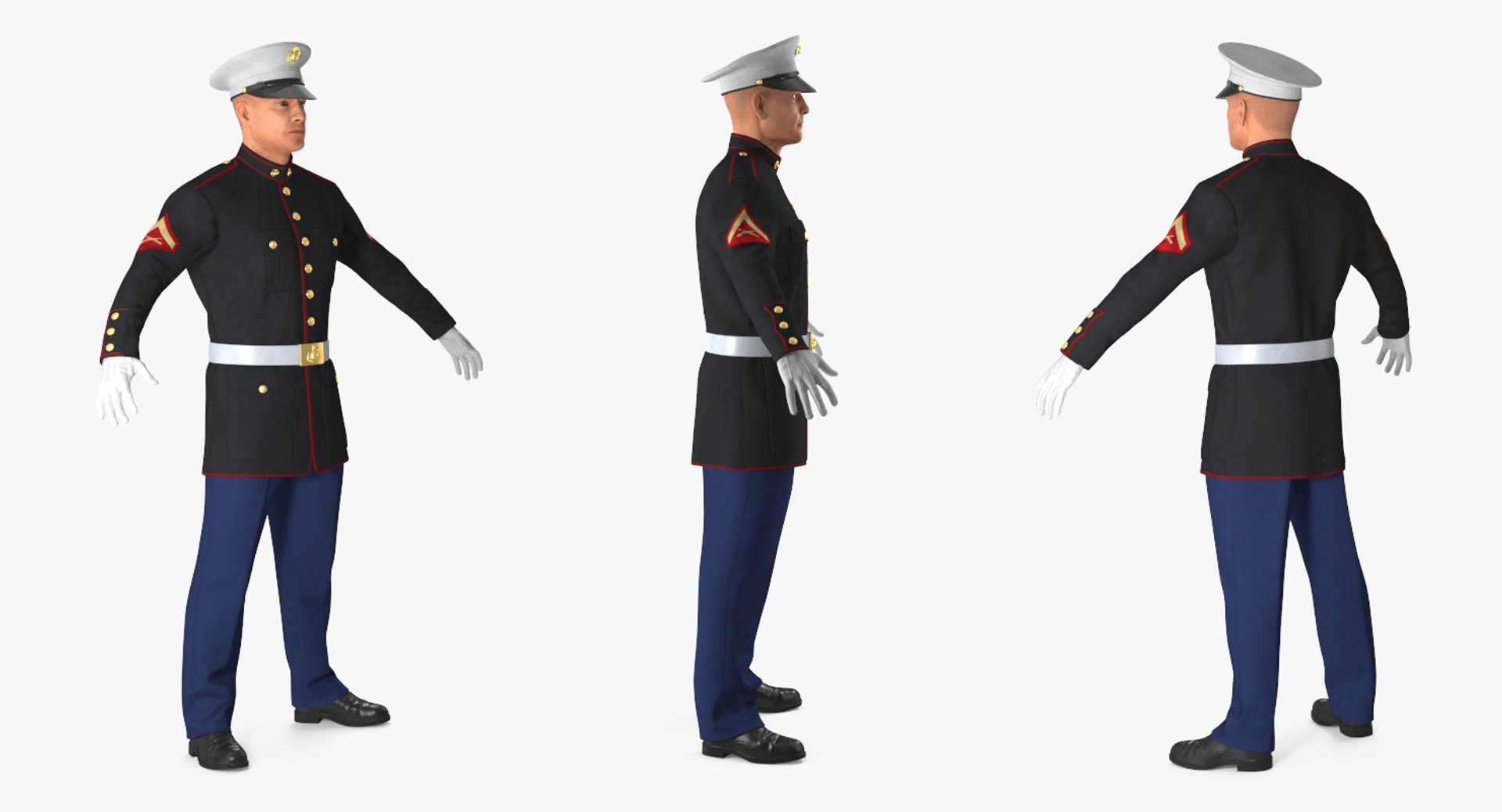 3D Marine Corps Soldier Parade Model - TurboSquid 1178418
