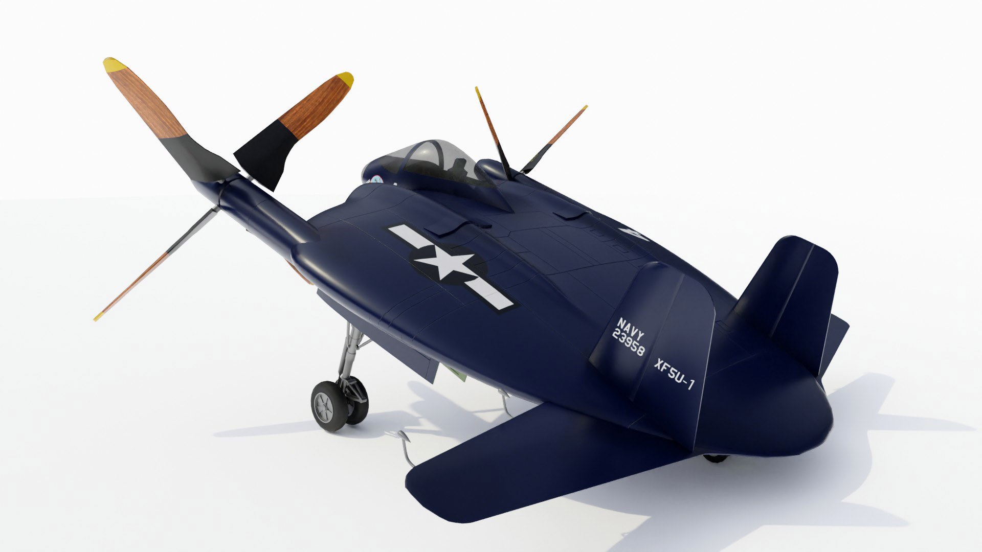 Vought V-173 Xf5u-1 3d Model