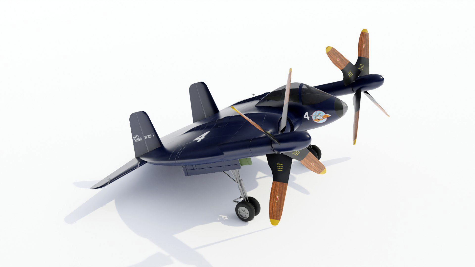 Vought V-173 Xf5u-1 3d Model