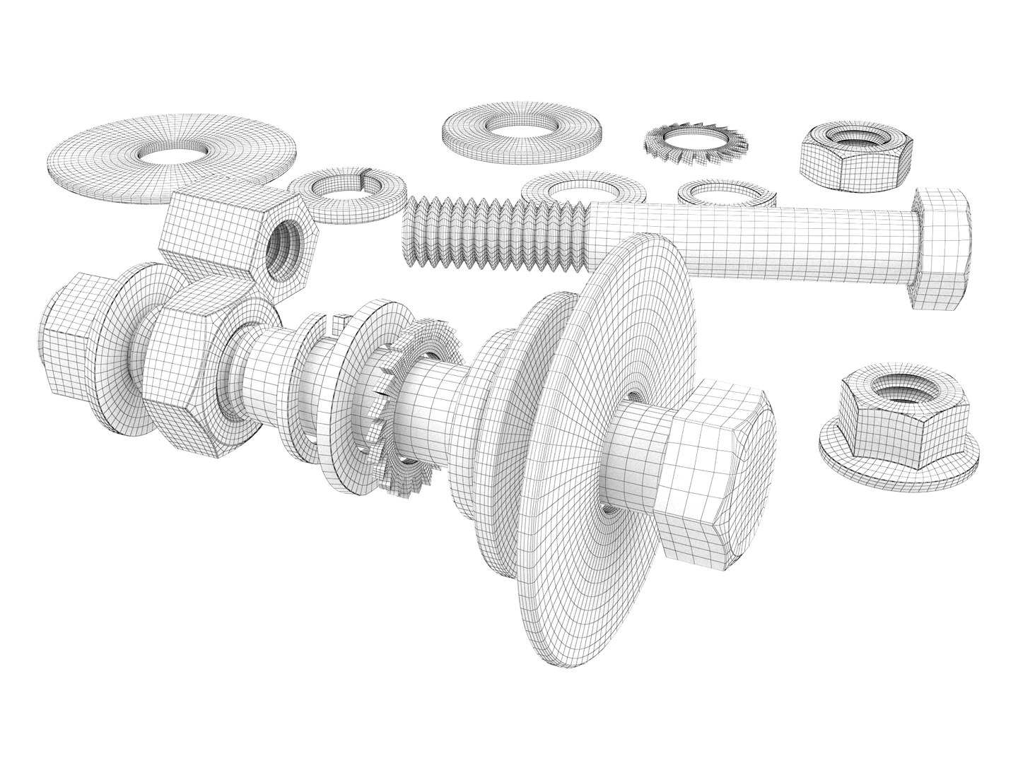 3D Model Screw With Nut 21 - TurboSquid 2095935