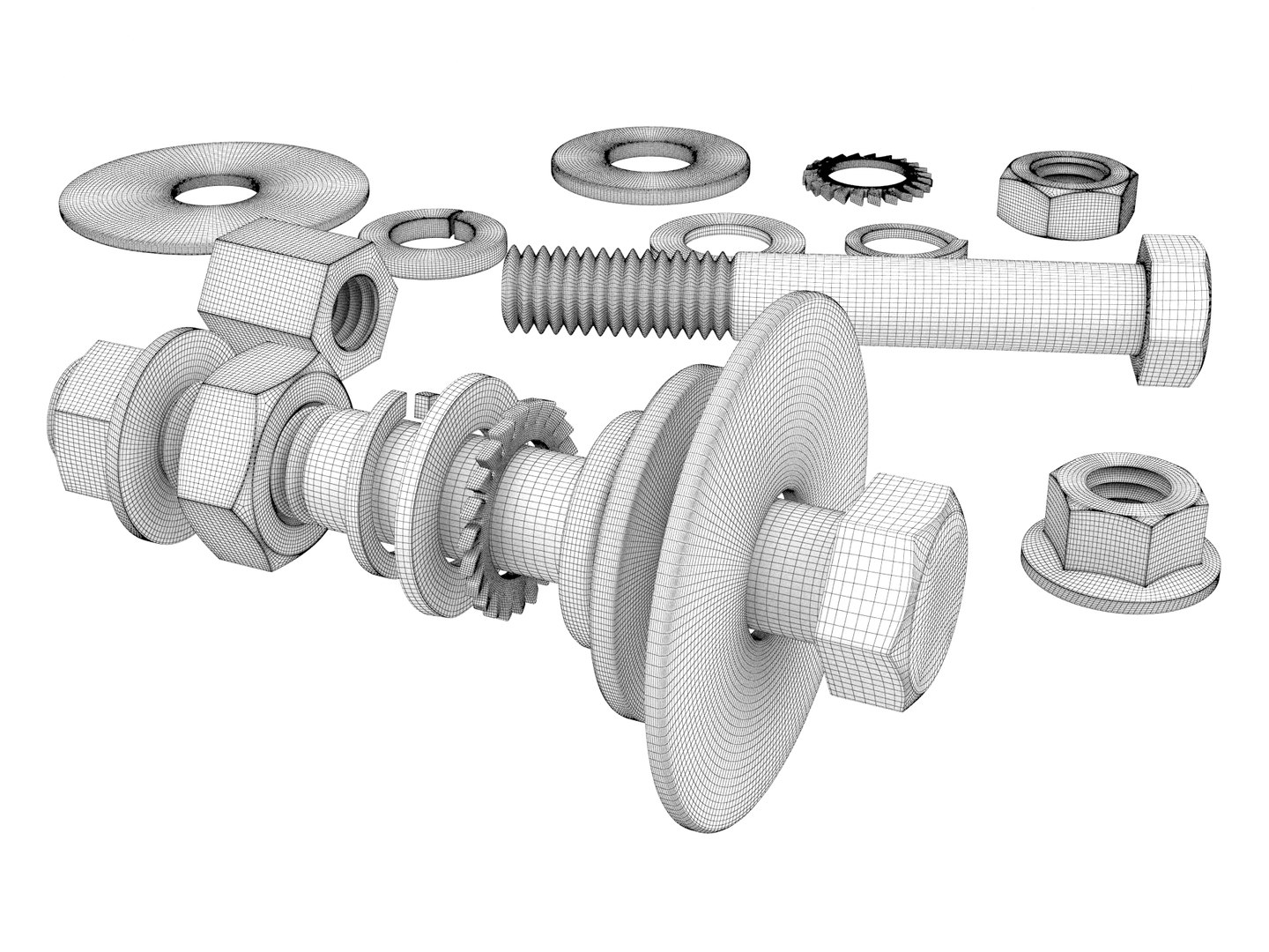 3D Model Screw With Nut 21 - TurboSquid 2095935