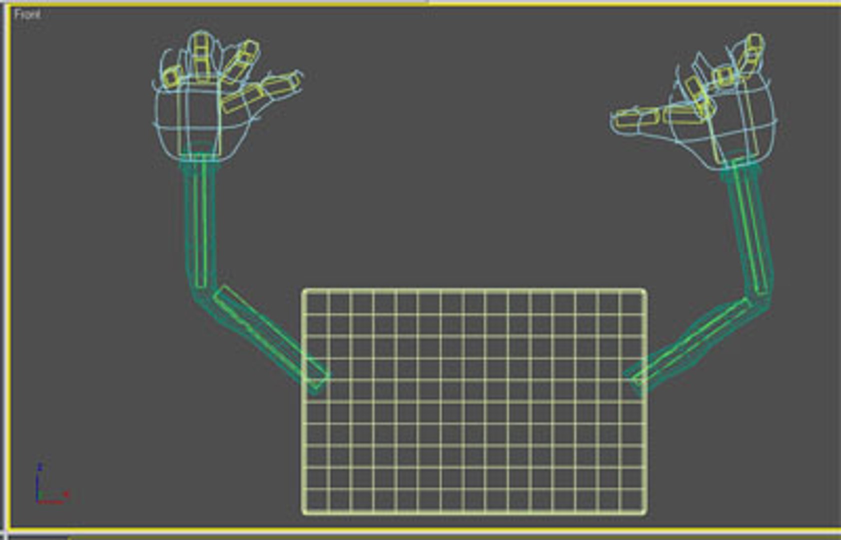 3d Waving Cartoon Hands Box Model