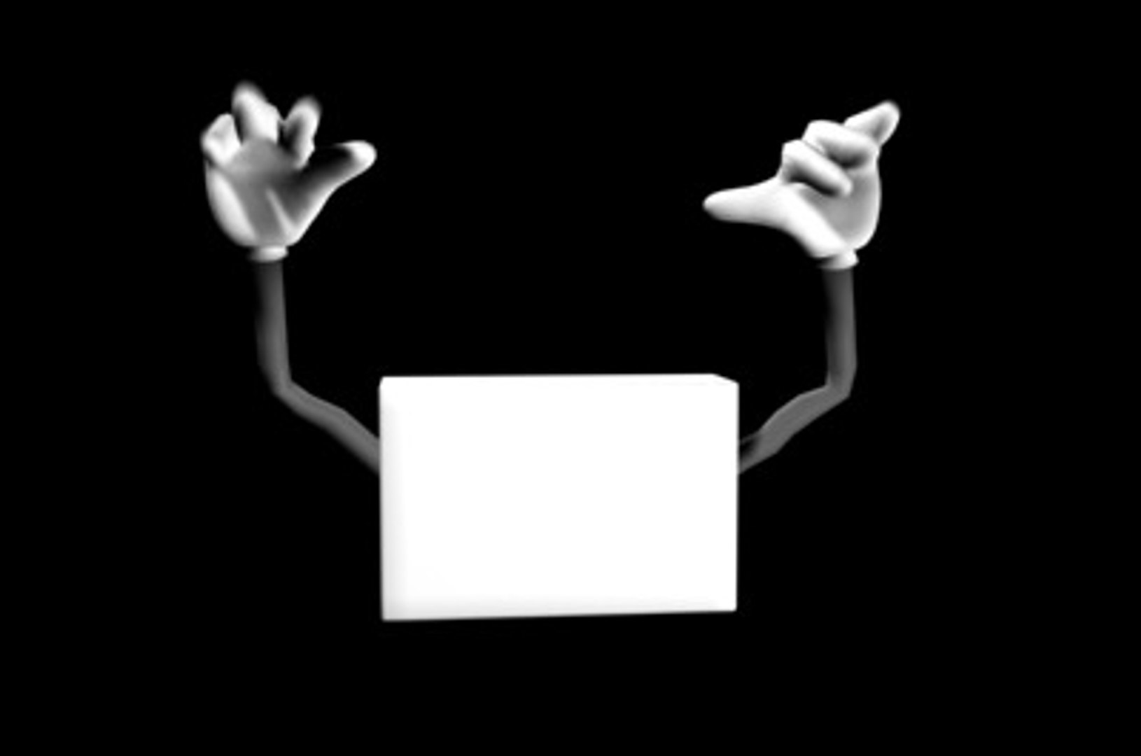 3d waving cartoon hands box model