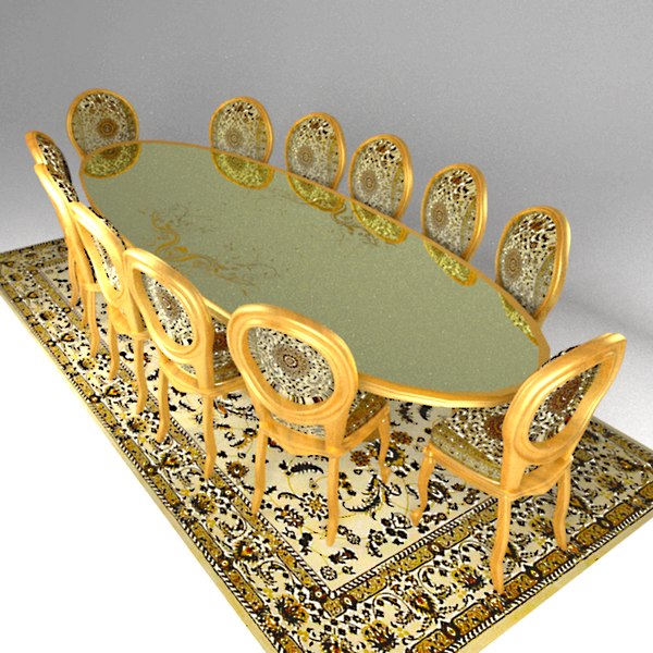 Classic dining table chairs model - TurboSquid 1551753