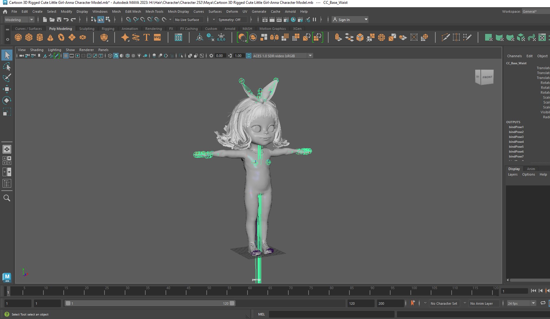 Cartoon 3D Rigged Cute Little Girl-Anna Character Model 3D - TurboSquid ...